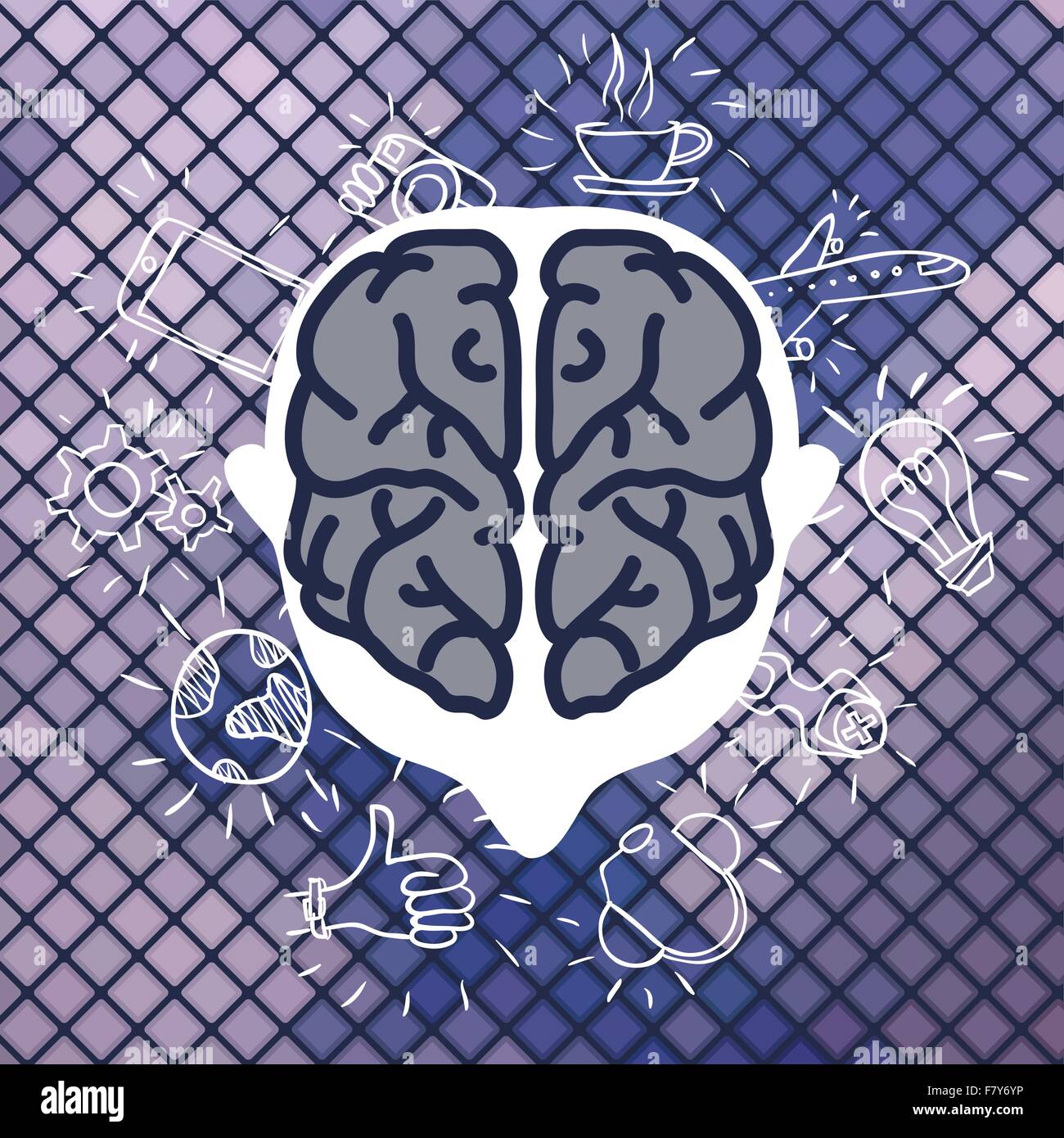 Simple brain design Stock Vector Images - Alamy
