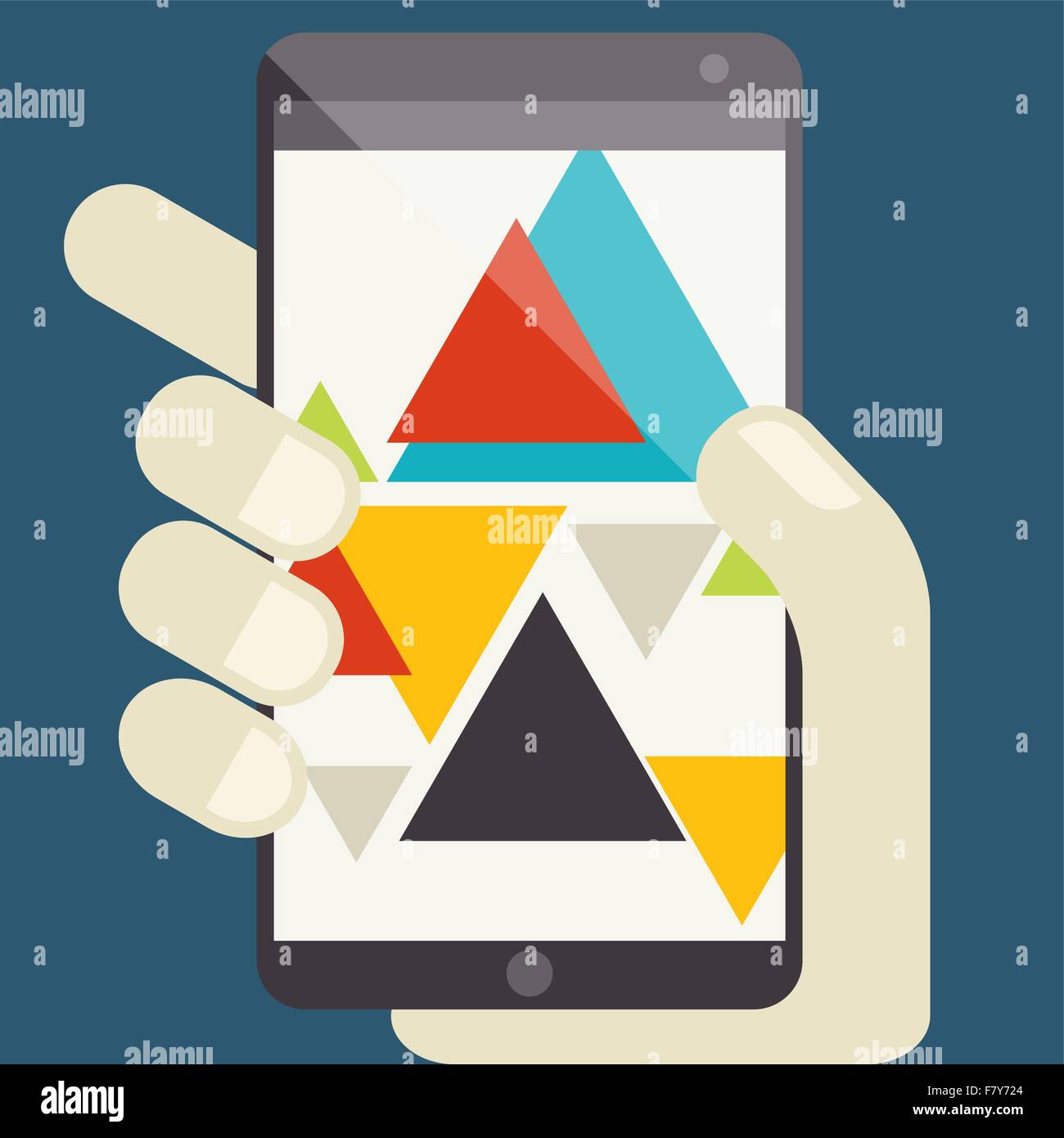 Mobile internet flat color Stock Vector Images - Alamy