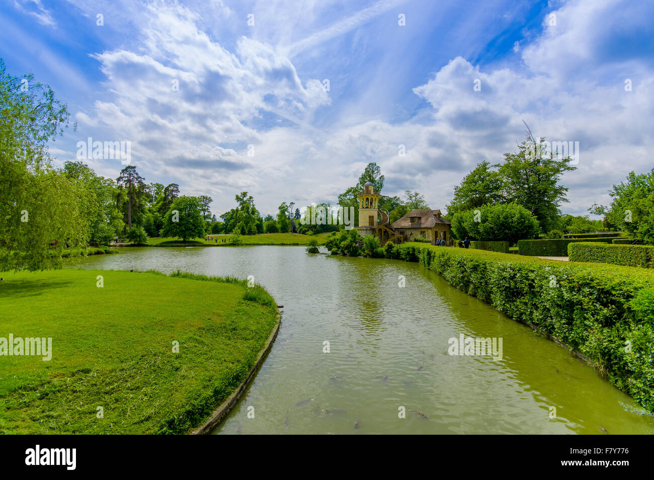 Beautiful lake view in the Hameau de la Reine, The Queen's Hamlet is a ...