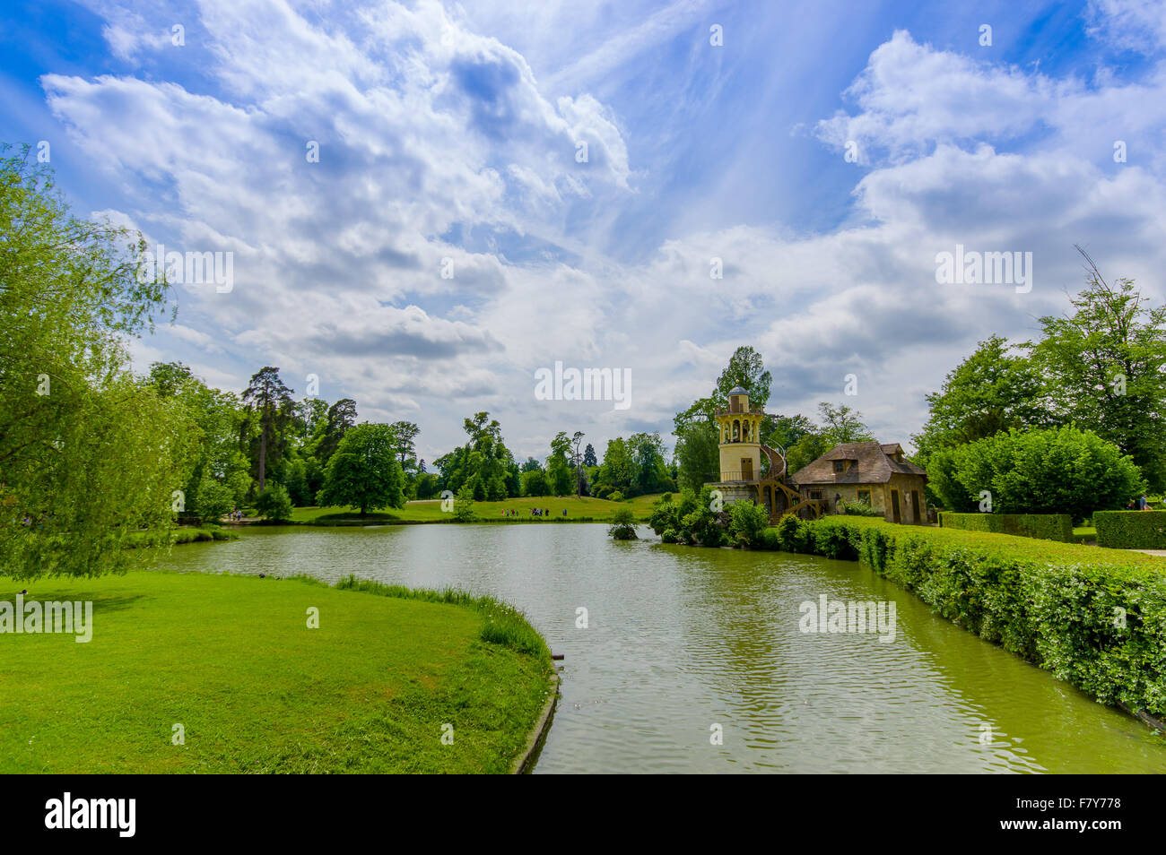 Beautiful lake view in the Hameau de la Reine, The Queen's Hamlet is a ...