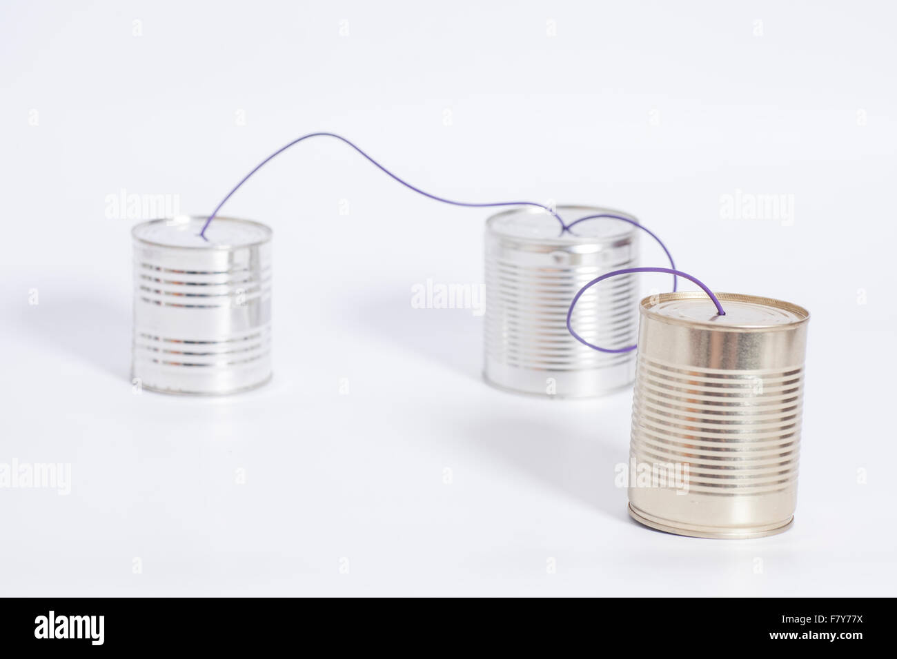tin can phone.communication concept Stock Photo - Alamy
