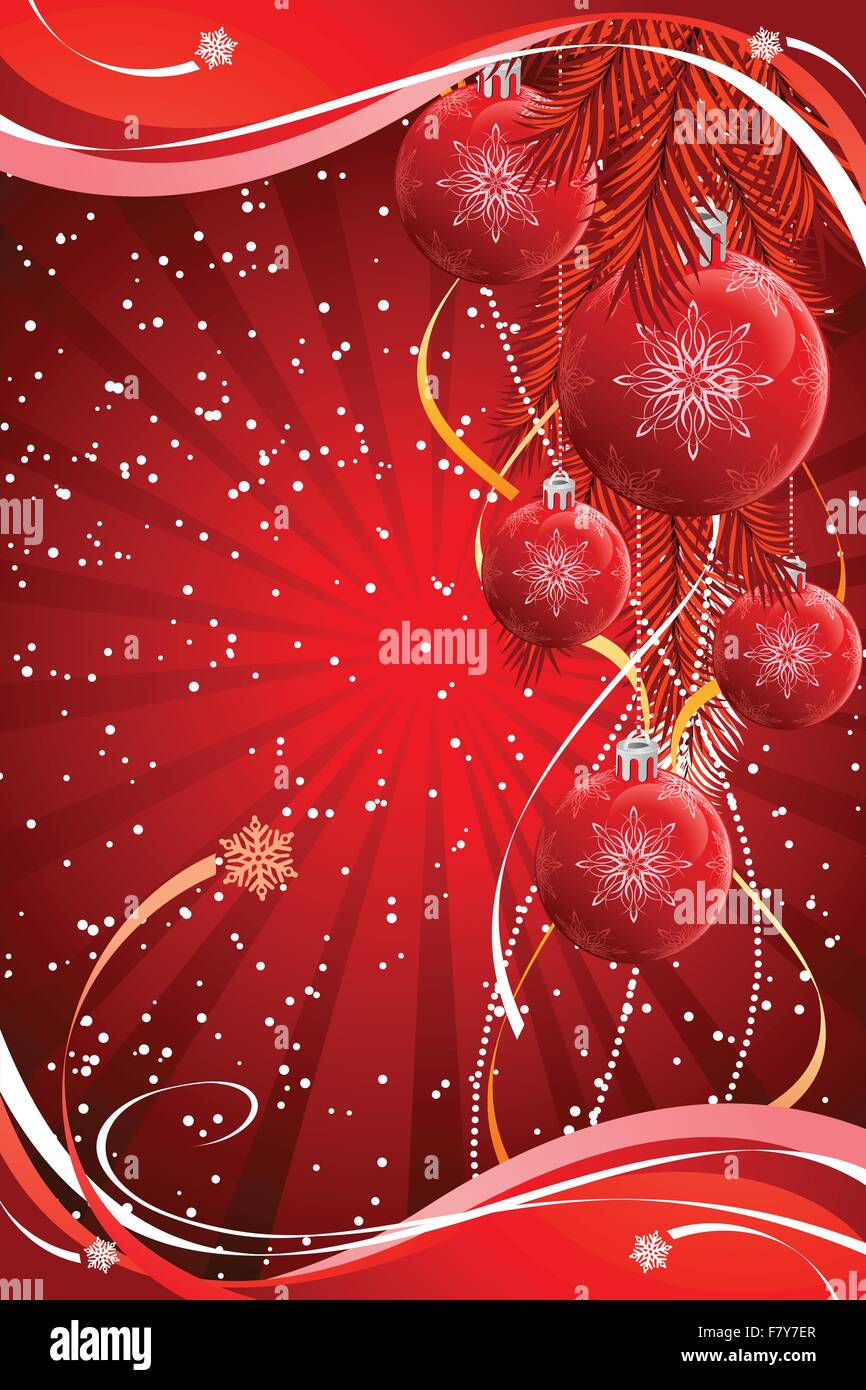 Christmas new year red background Stock Vector Images - Alamy