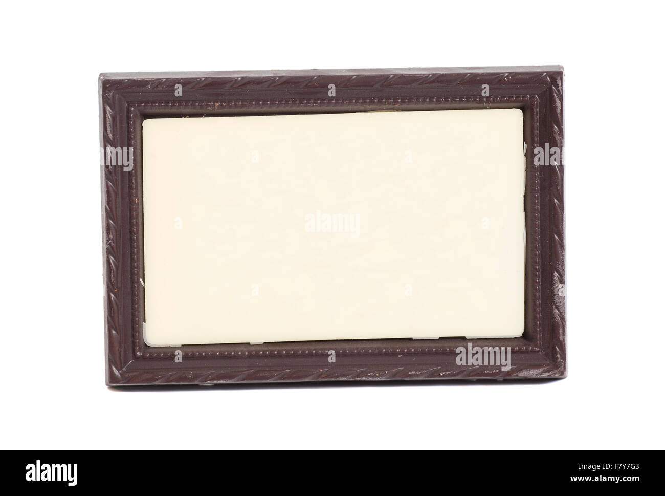 Chocolate frame isolated on white background Stock Photo - Alamy