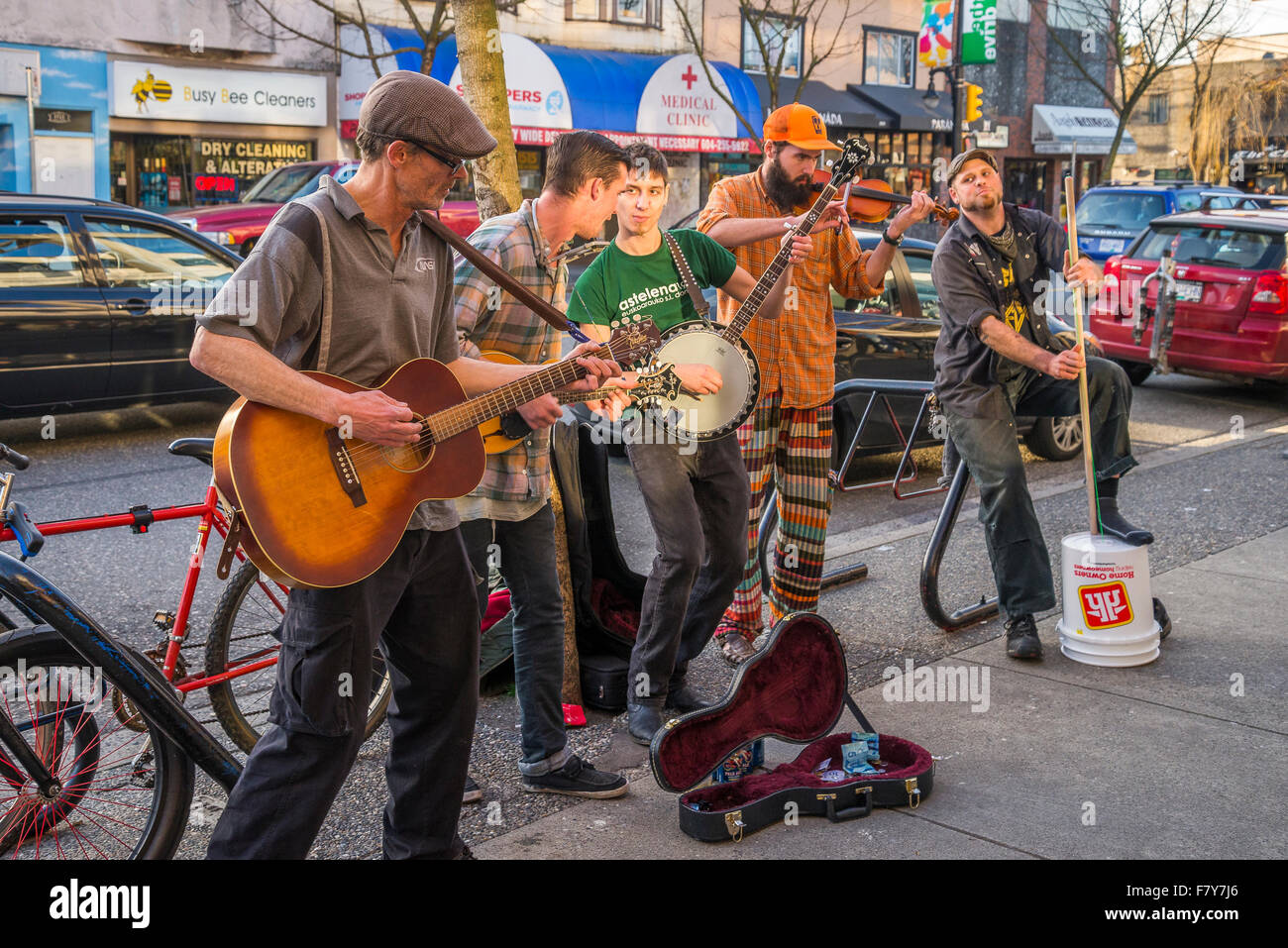Buskers, Commercial Drive, Vancouver, British Columbia, Canada Stock ...