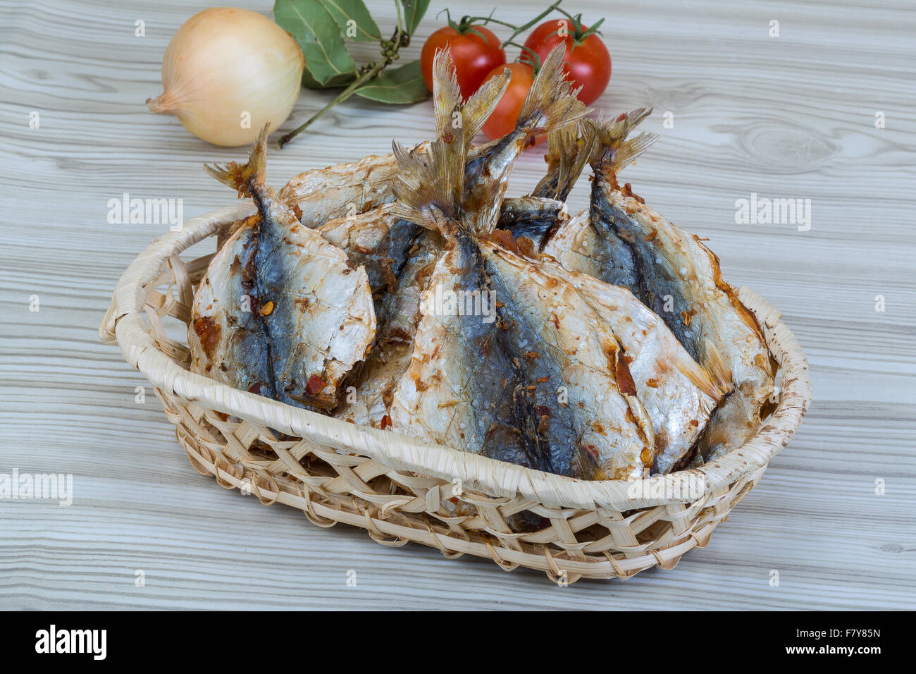Dry salted fish - soft traditional snack for beer Stock Photo - Alamy