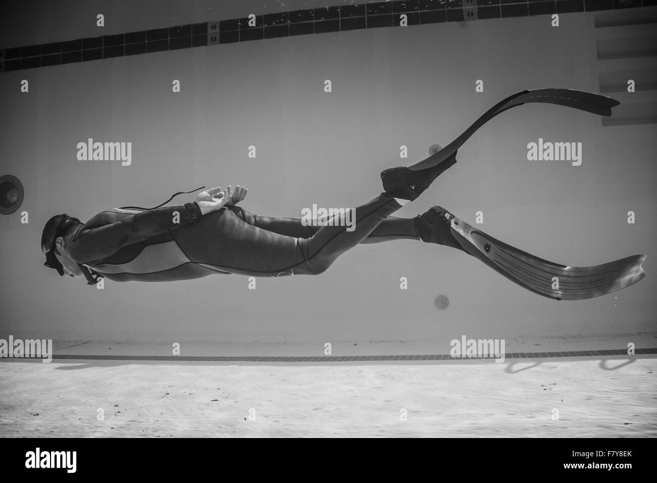 Montreal, CANADA - May 30th, 2015. Official AIDA Freediving Pool ...