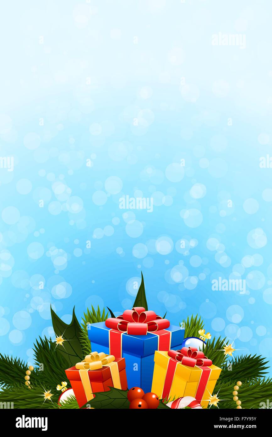 Christmas gift tree branch Stock Vector Images - Alamy
