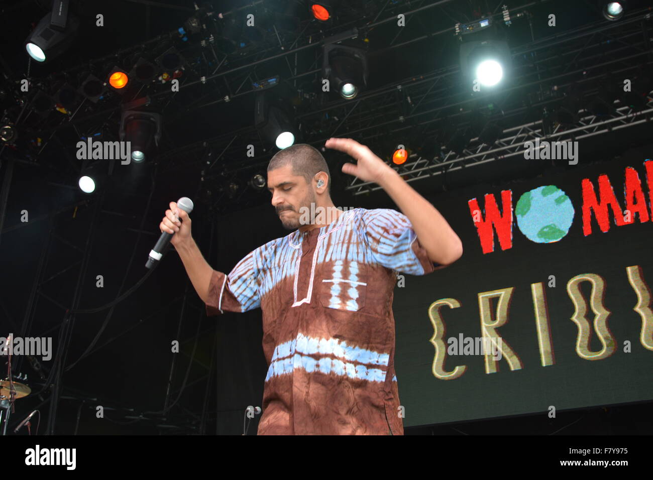 Criolo Brazilian Rapper and Soul Singer, Open Air Stage, WOMAD 2015 ...