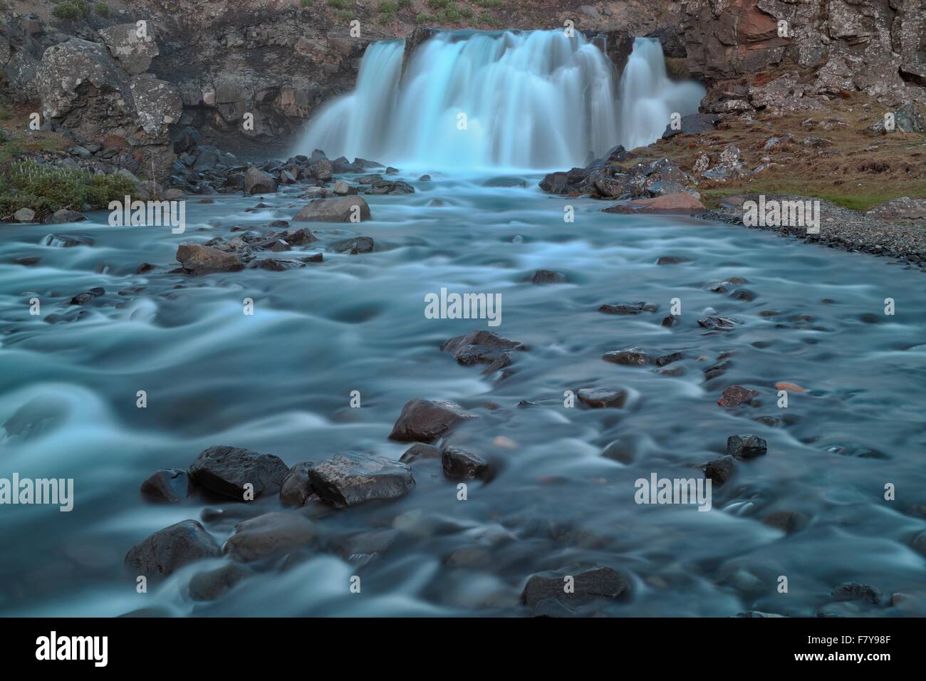 Small waterfall, Iceland Stock Photo - Alamy