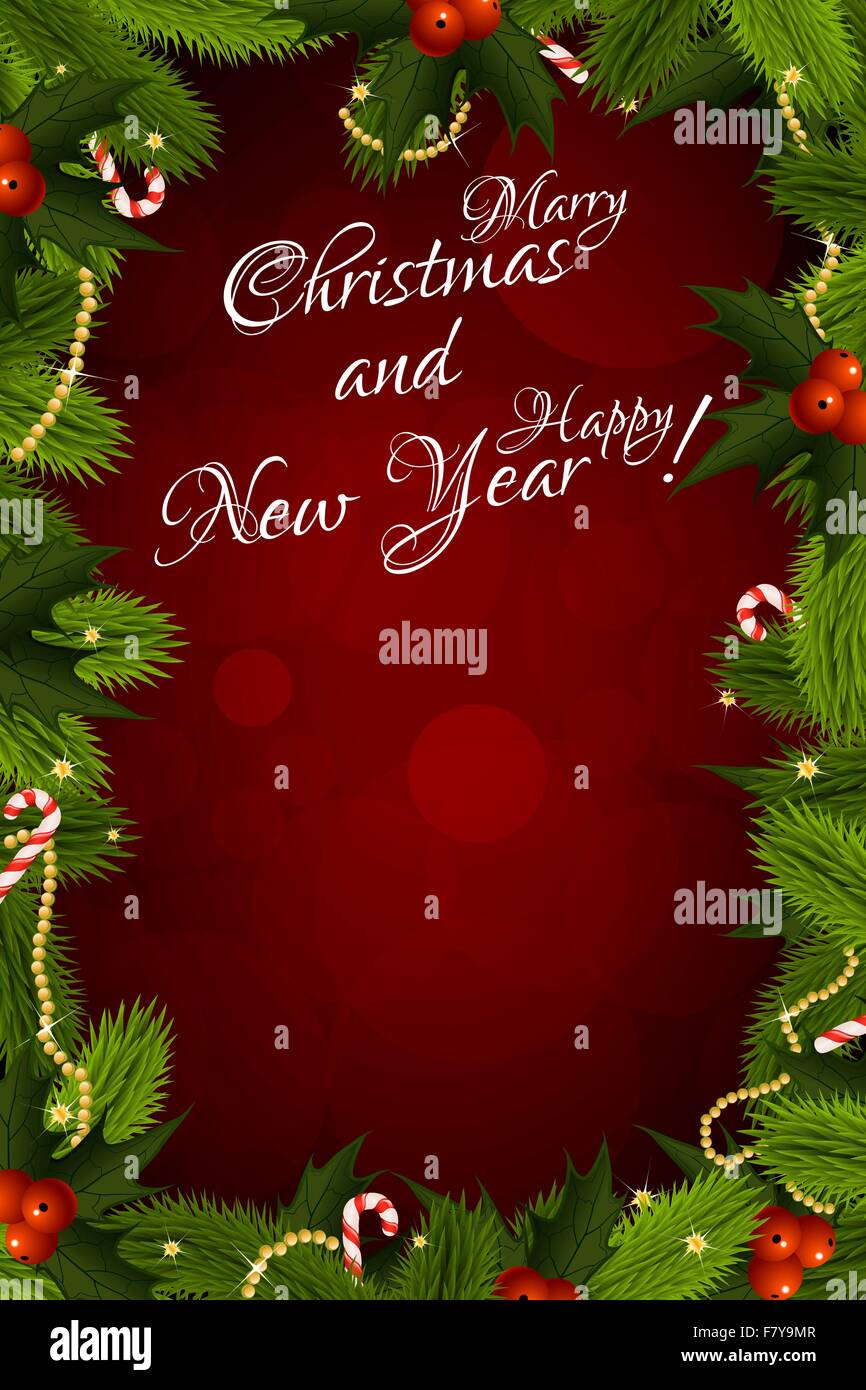 Merry christmas and happy new year card Stock Vector Images - Alamy