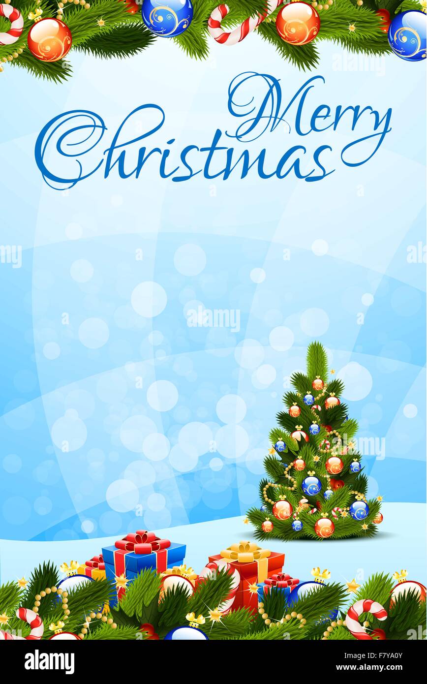 Glitter christmas tree merry Stock Vector Images - Alamy
