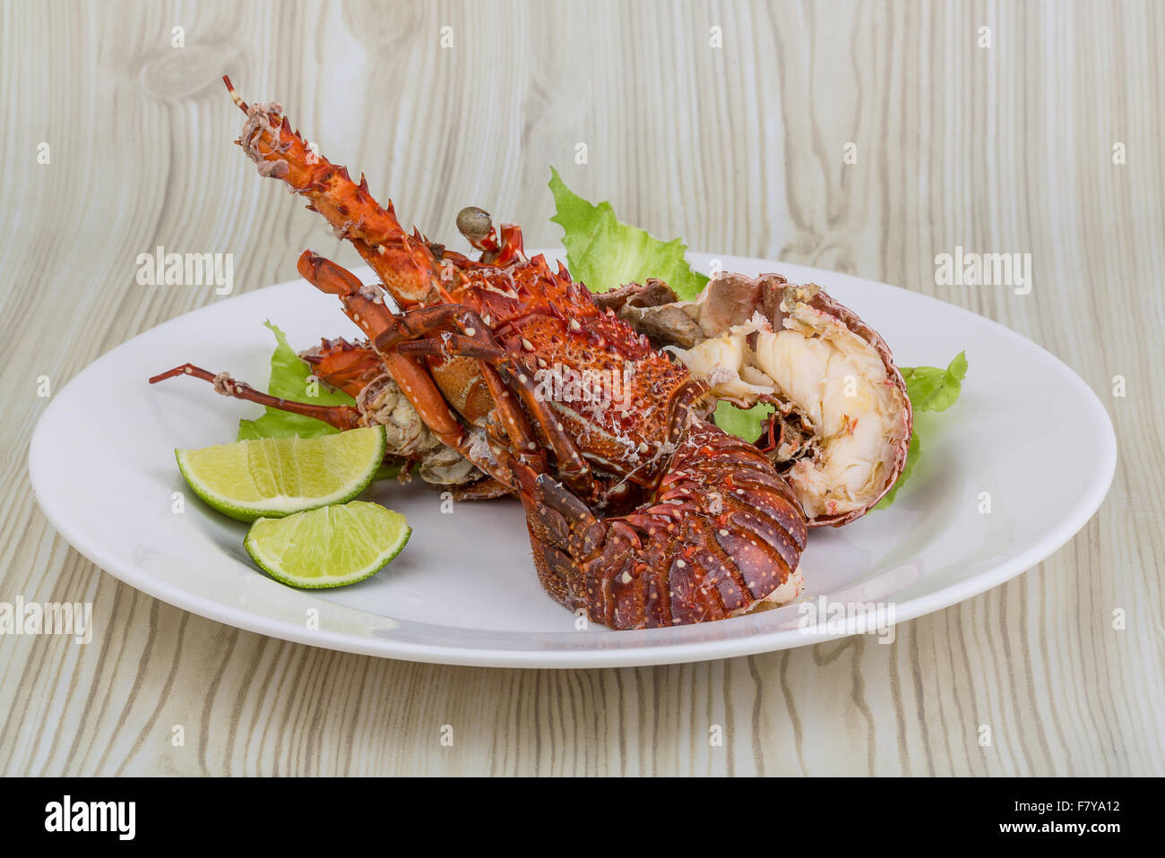 Spiny lobster grilled with lime and spices Stock Photo - Alamy
