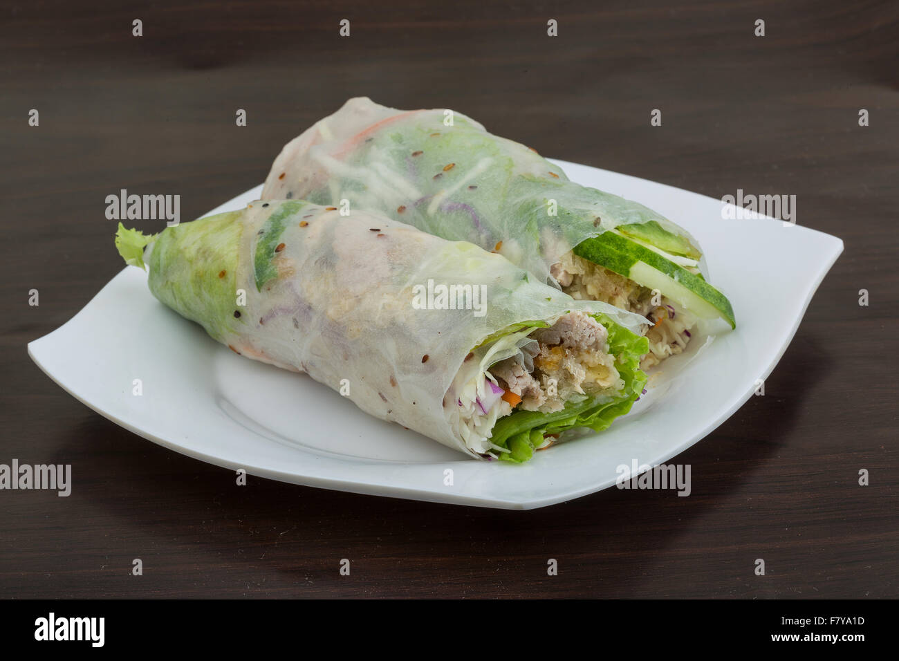 Vietnamese spring roll with pork, shrimp and vegetables Stock Photo - Alamy