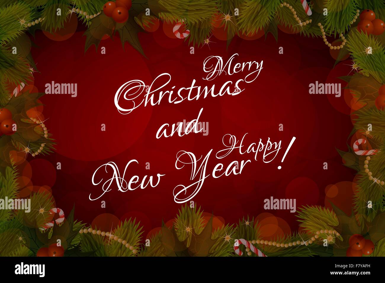Merry christmas and happy new year card Stock Vector Images - Alamy