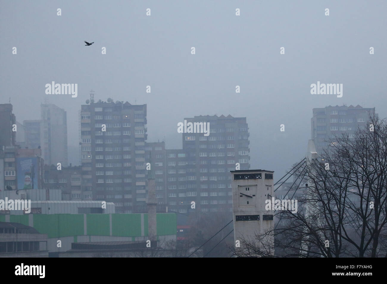 Zenica. 3rd Dec, 2015. Photo taken on Dec. 3, 2015 shows a city view of ...