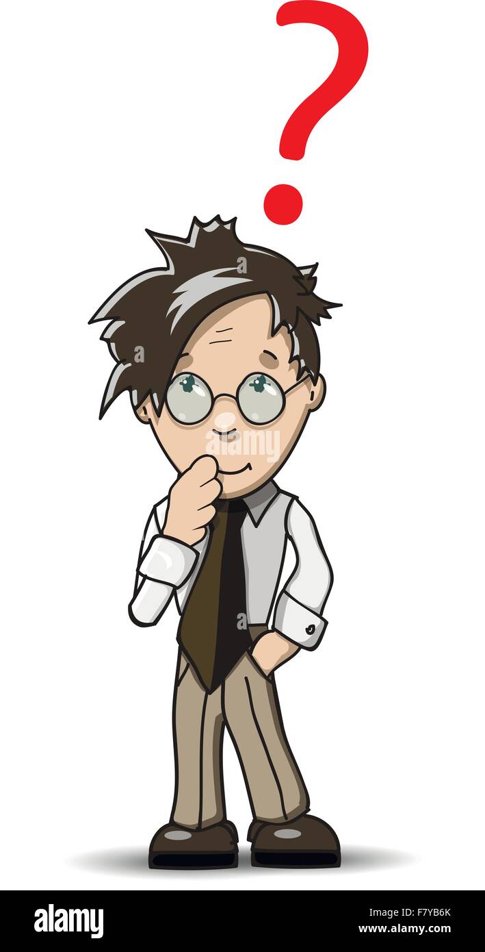 Pensive man thinking question Stock Vector Images - Alamy