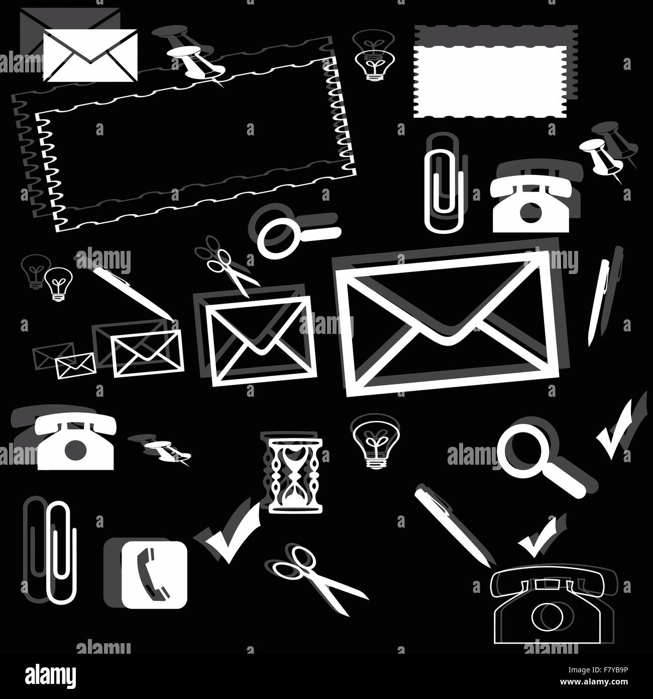 Black background with different things Stock Vector Image & Art - Alamy