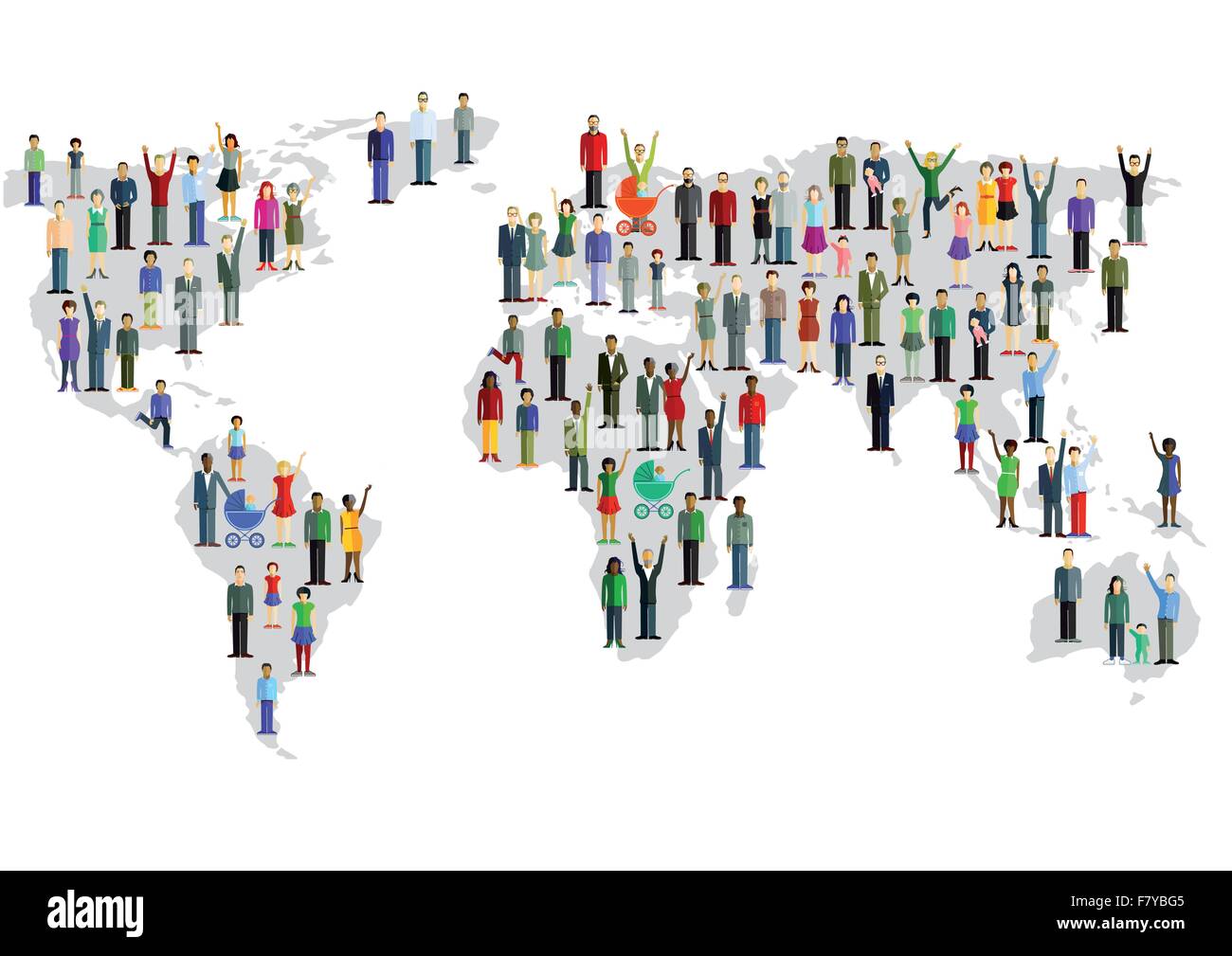 Group of people who form a world map Stock Vector Image & Art - Alamy
