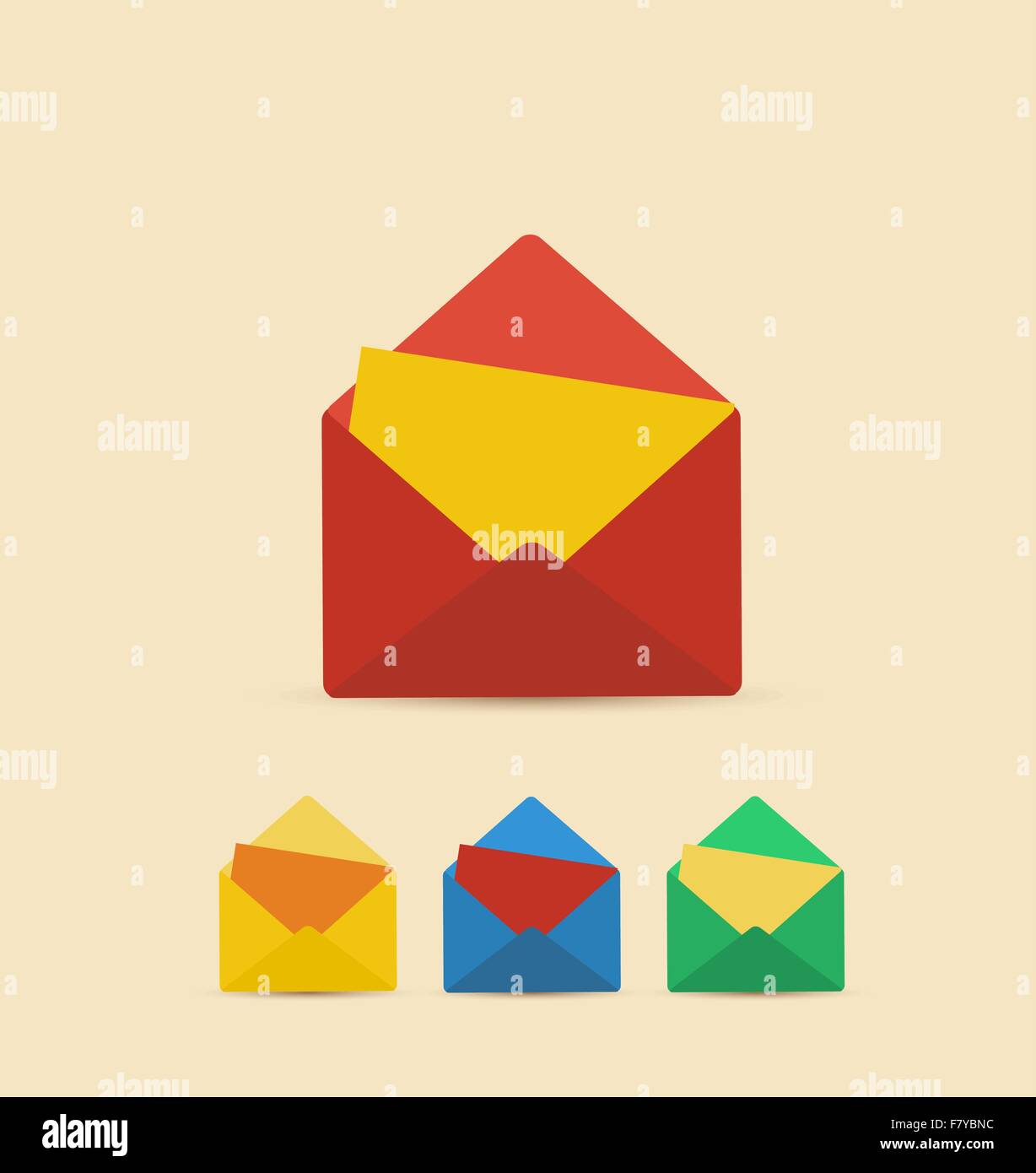 Envelope card icon flat Stock Vector Images - Alamy