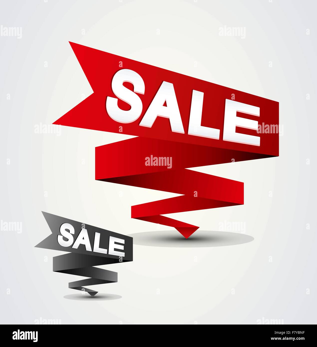 Red ribbon banner offer hi-res stock photography and images - Alamy