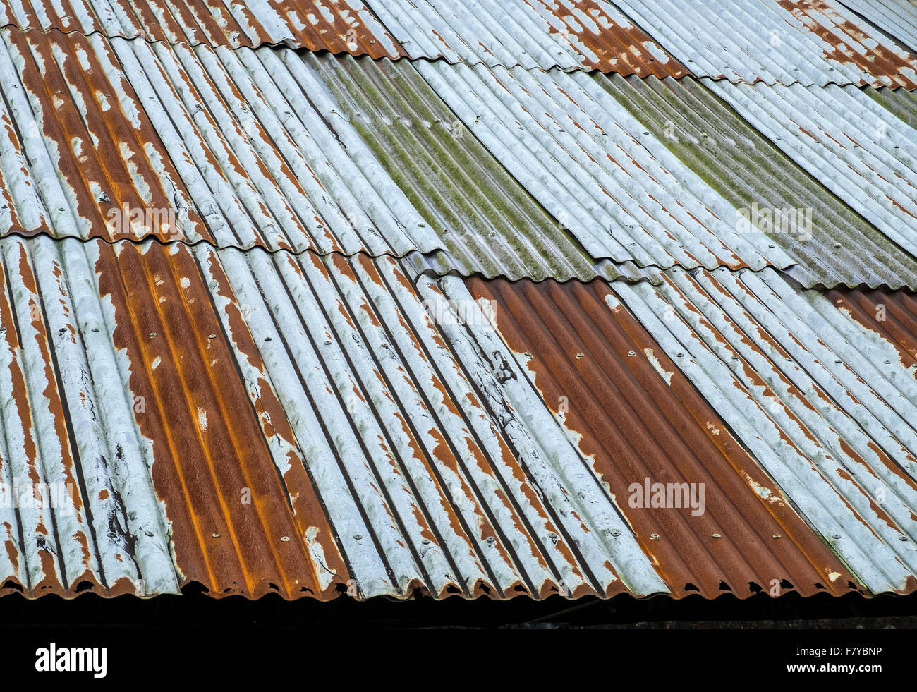 a roof made from corrugated iron sheeting Stock Photo - Alamy