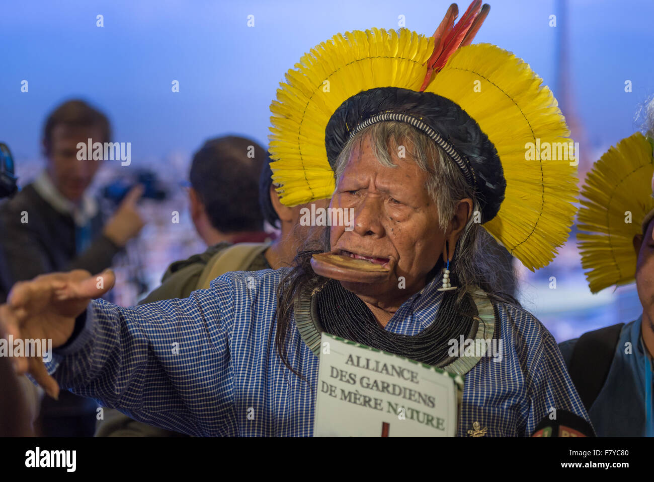 Brazilian Indigenous Chief Raoni Metuktire High Resolution Stock ...