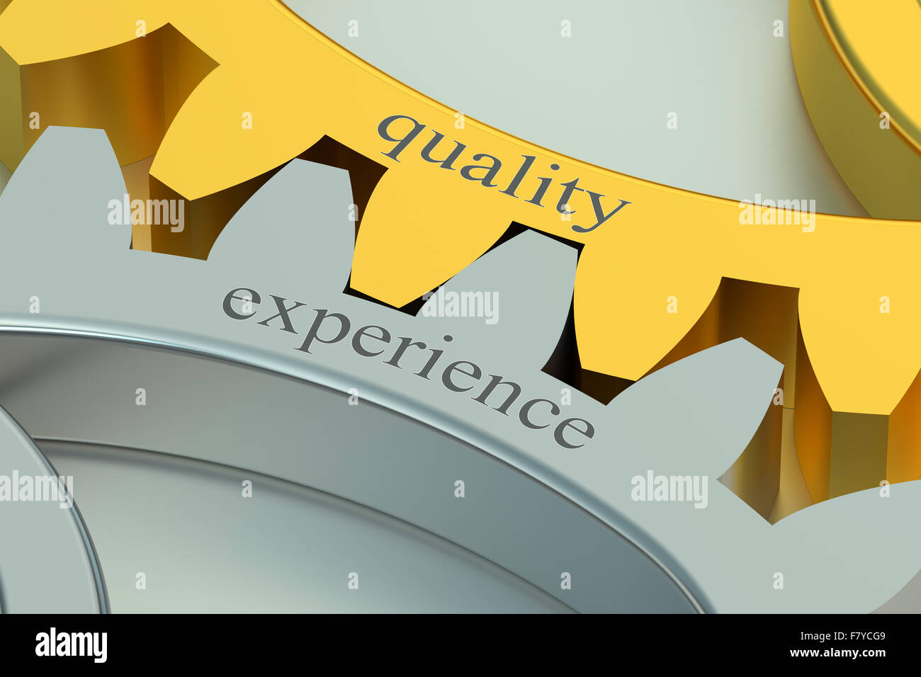 quality and experience concept on the gear Stock Photo - Alamy