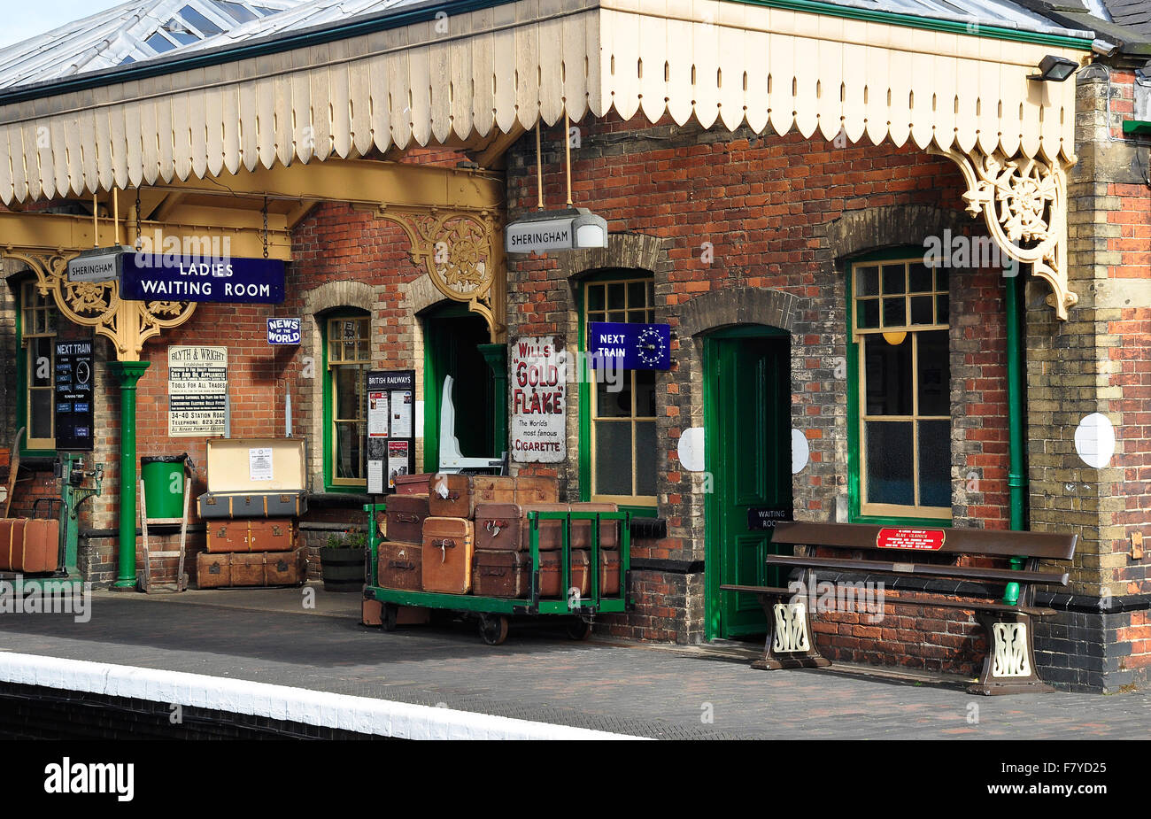 Train station of the historic steam train North Norfolk Railway Poppy ...
