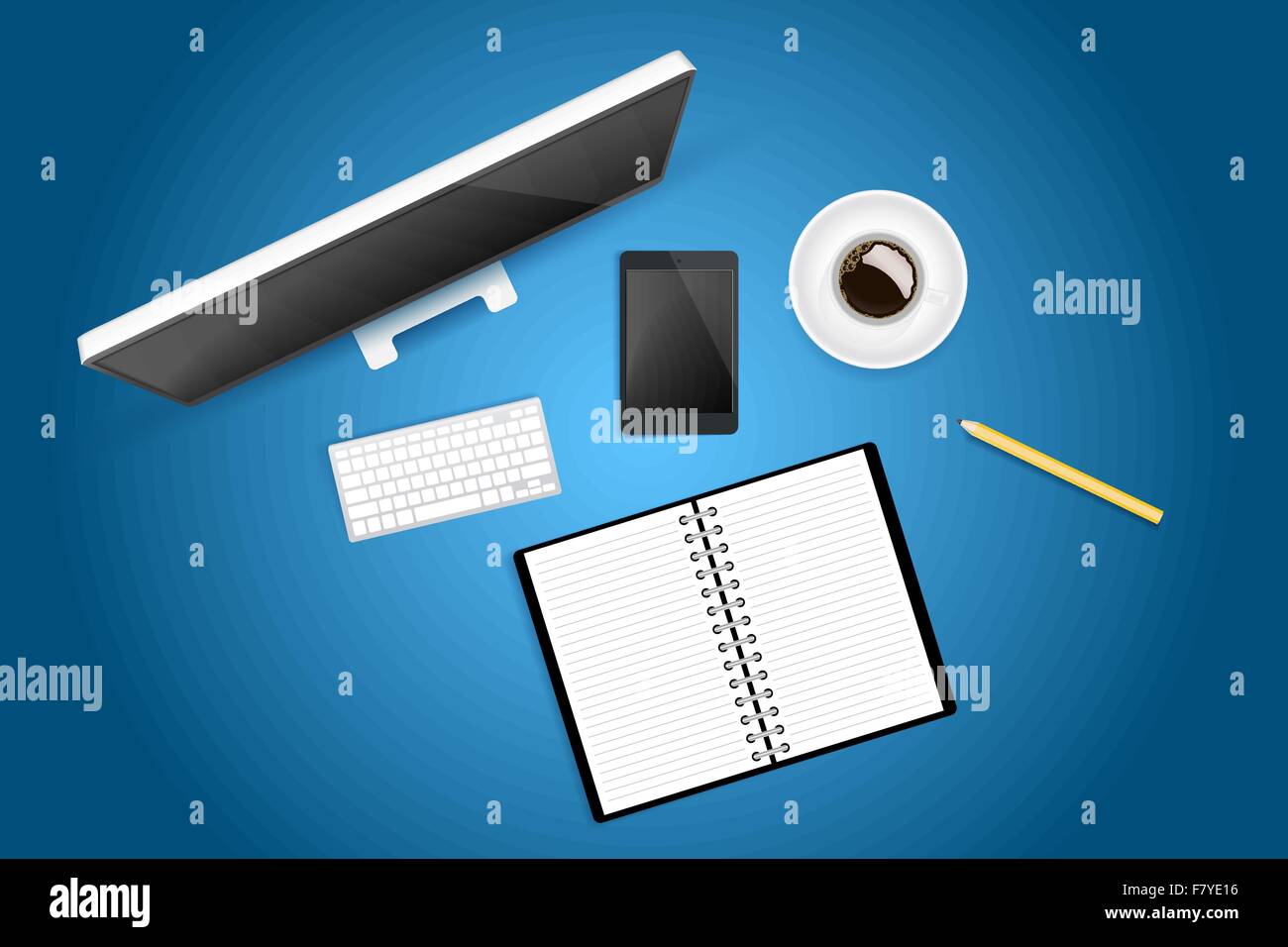 Organized workspace Stock Vector Images - Alamy