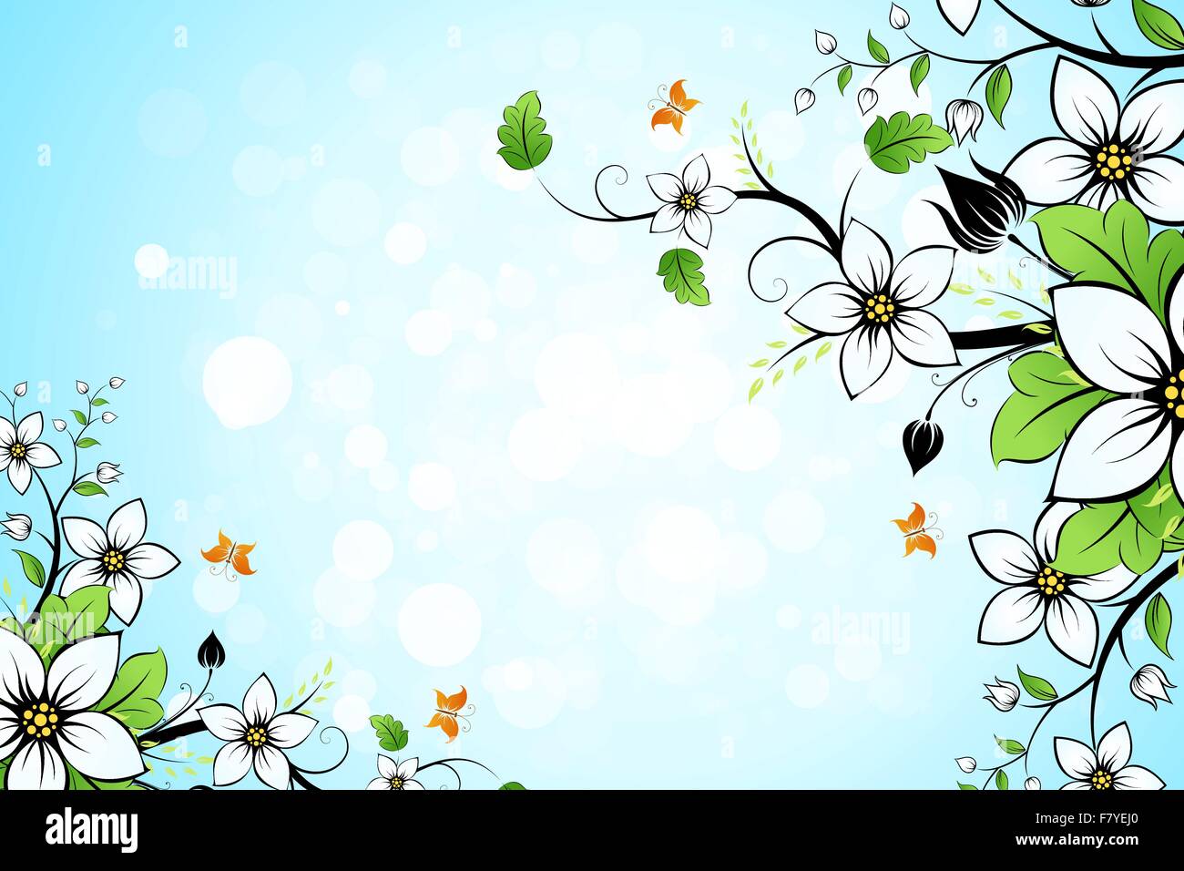 Frame flower leaves design Stock Vector Images - Alamy