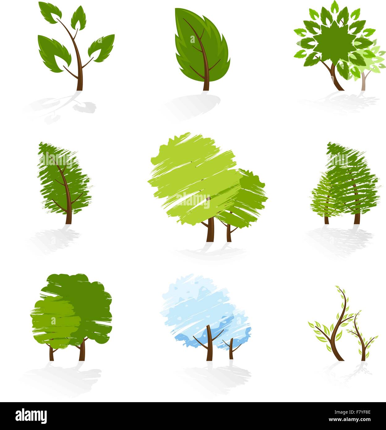 Tree Symbols Set Stock Vector Image & Art - Alamy