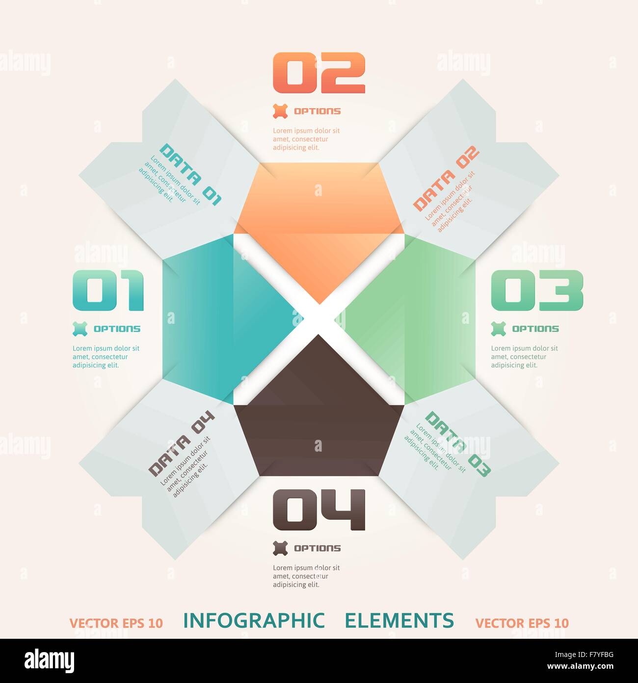 Modern Origami Style Number Options Infographic Illustration Stock ...