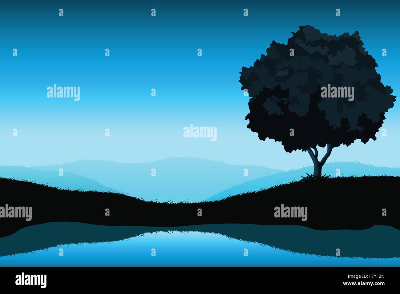 Grass land landscape Stock Vector Images - Alamy