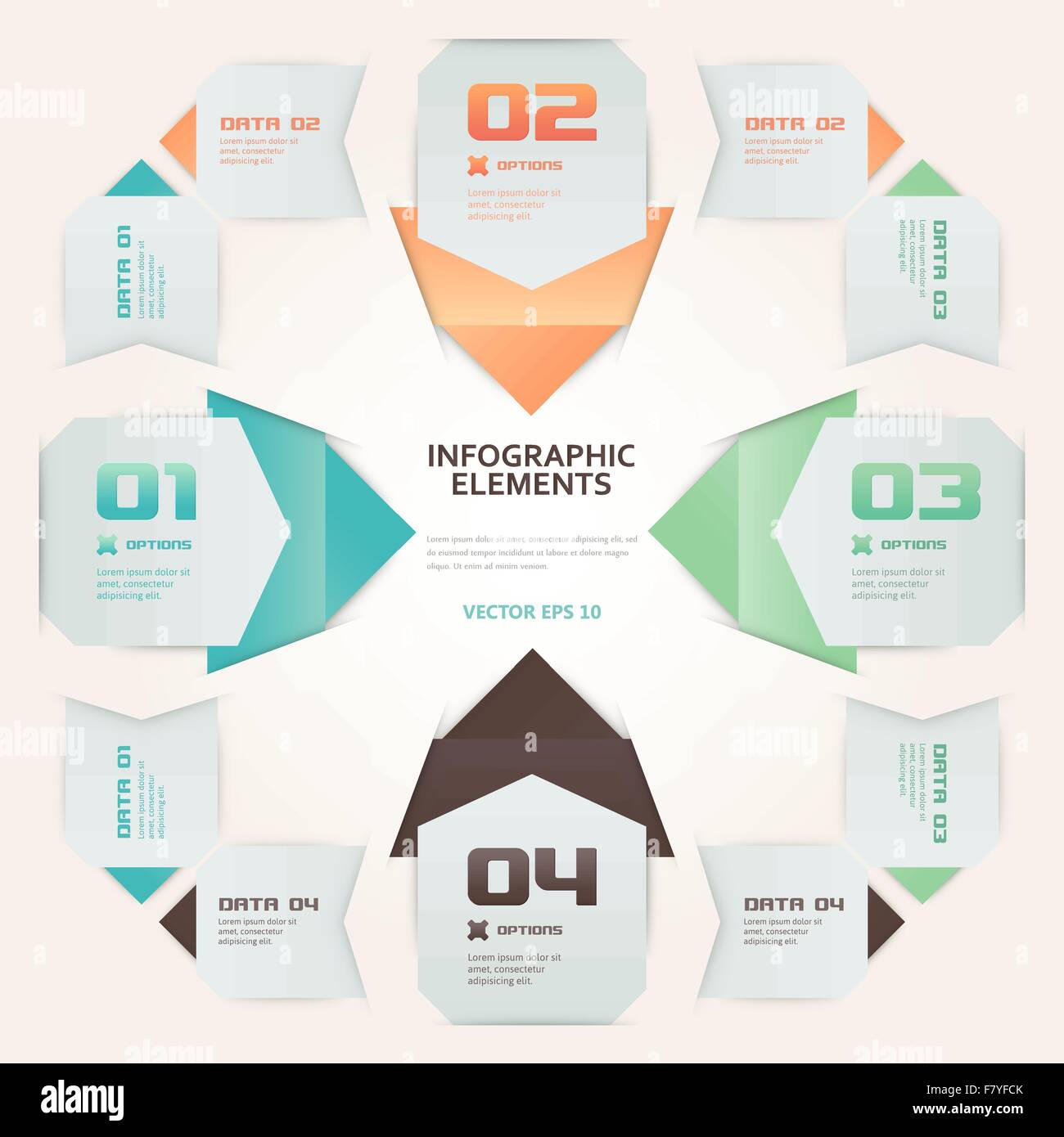 Modern Origami Style Number Options Infographic Illustration Stock ...