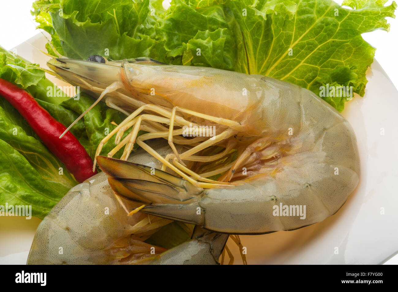 Raw Tiger prawn ready for cooking Stock Photo - Alamy