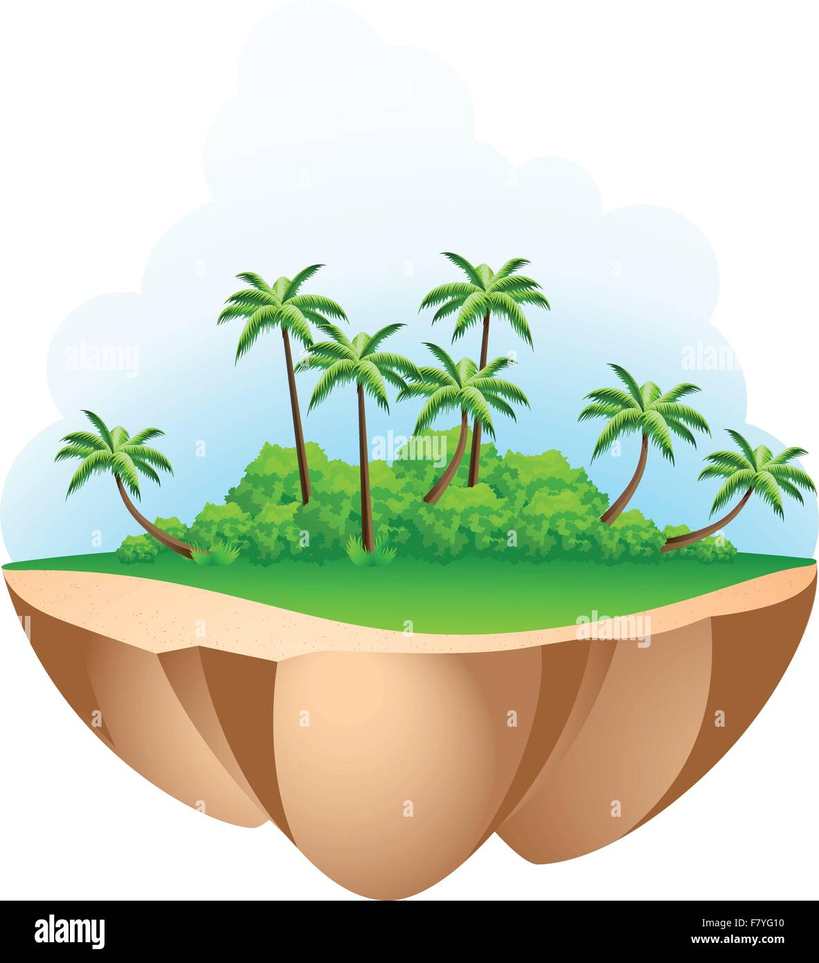 Green Palm tree Island Stock Vector Image & Art - Alamy