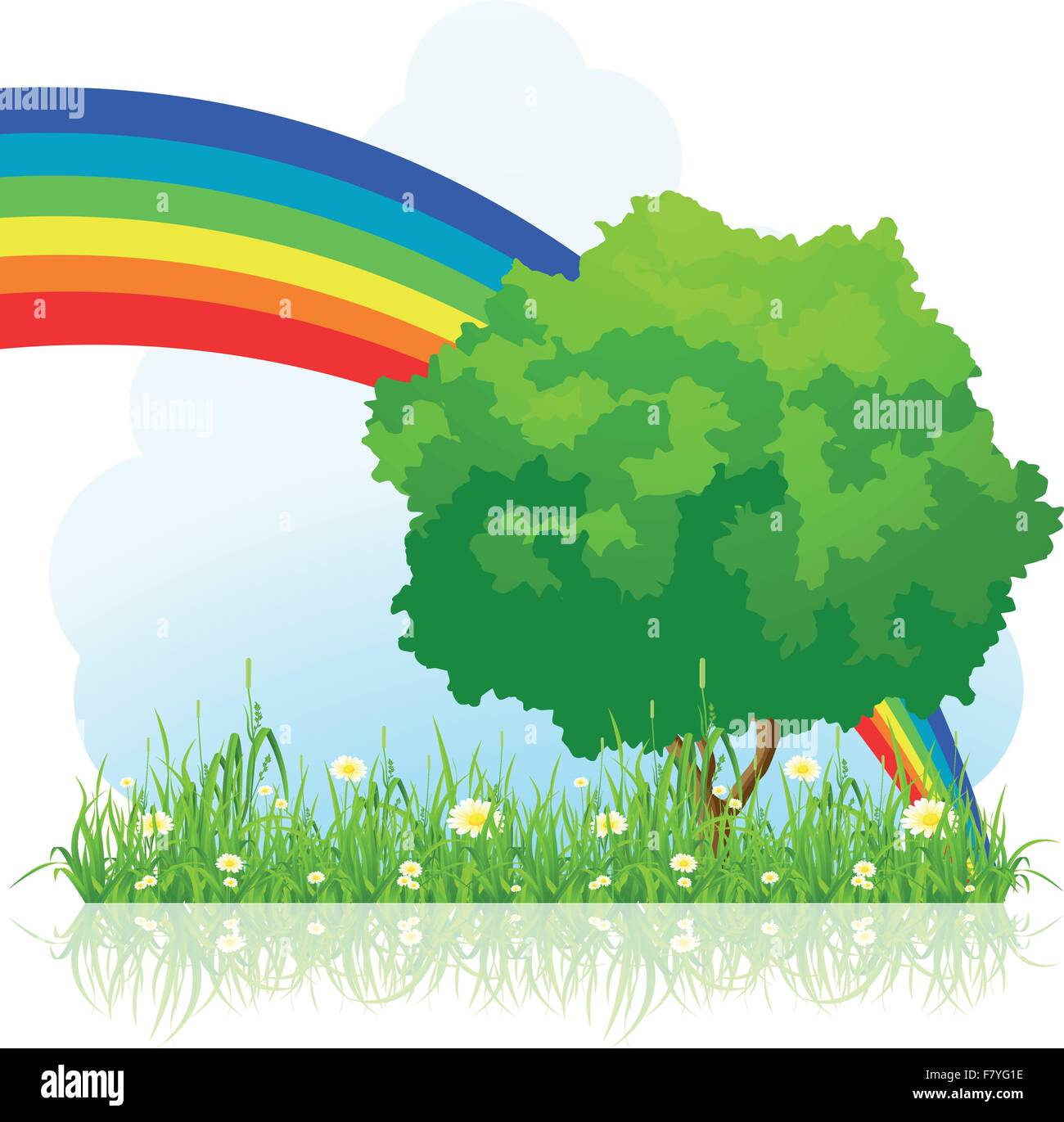 Tree grass green Stock Vector Images - Alamy