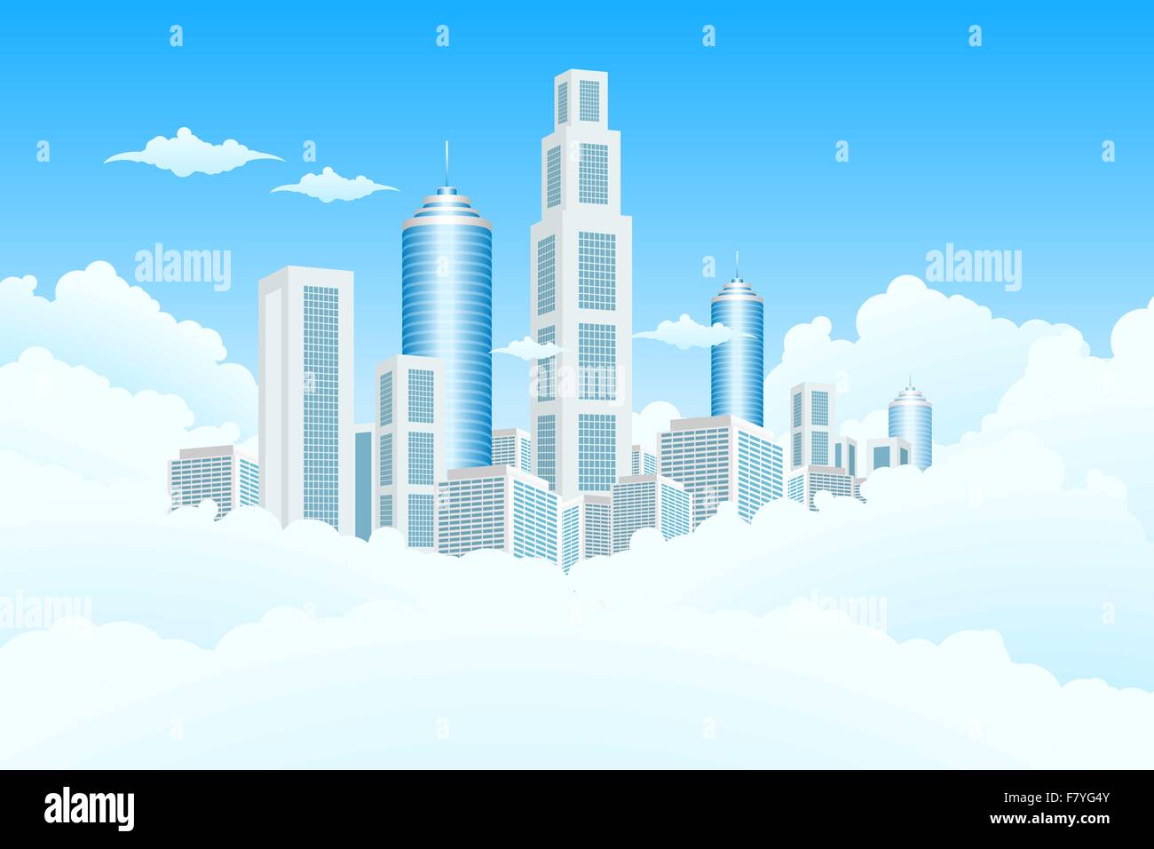 New Modern City in Clouds Stock Vector Image & Art - Alamy
