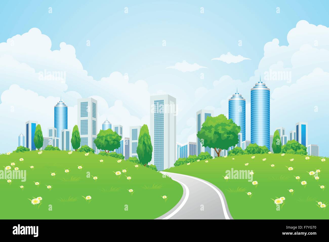 Green fresh city tree Stock Vector Images - Alamy