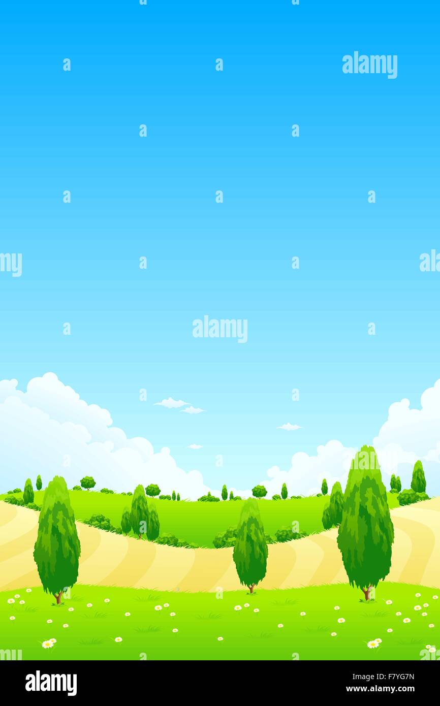 Scenic landscape field Stock Vector Images - Alamy