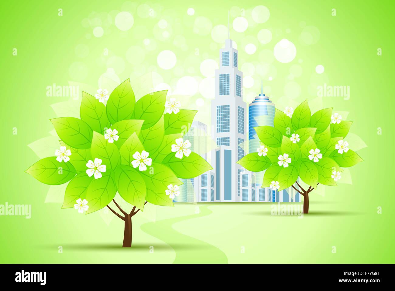Tree and skyscraper Stock Vector Images - Alamy