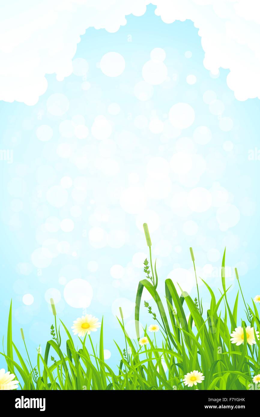 Background with Grass and Sky Stock Vector Image & Art - Alamy