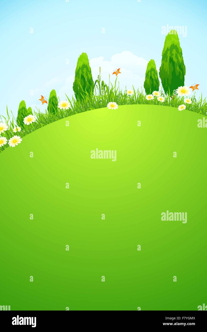 Green Landscape with Trees Stock Vector Image & Art - Alamy