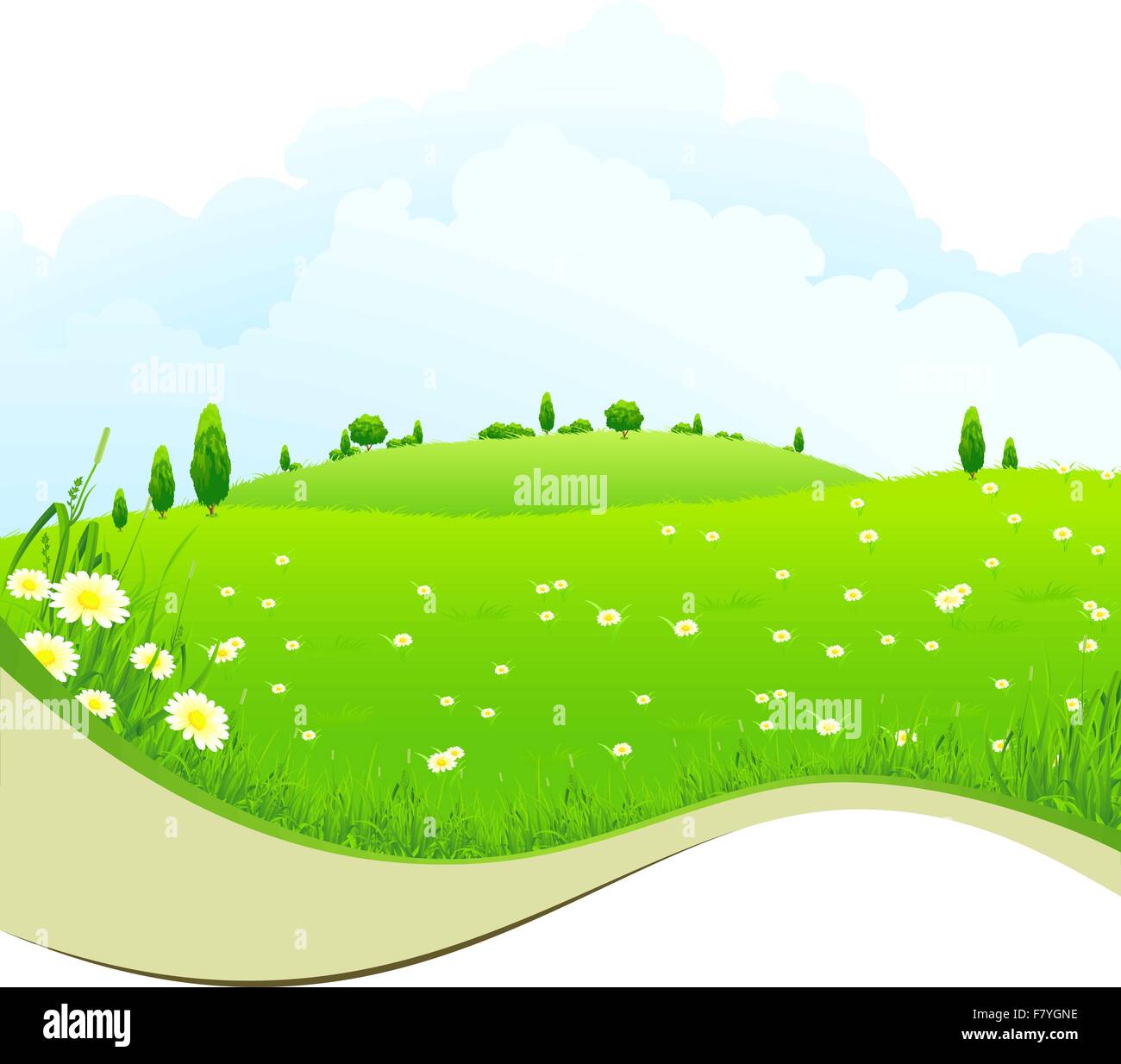 Tree green rural landscape Stock Vector Images - Alamy