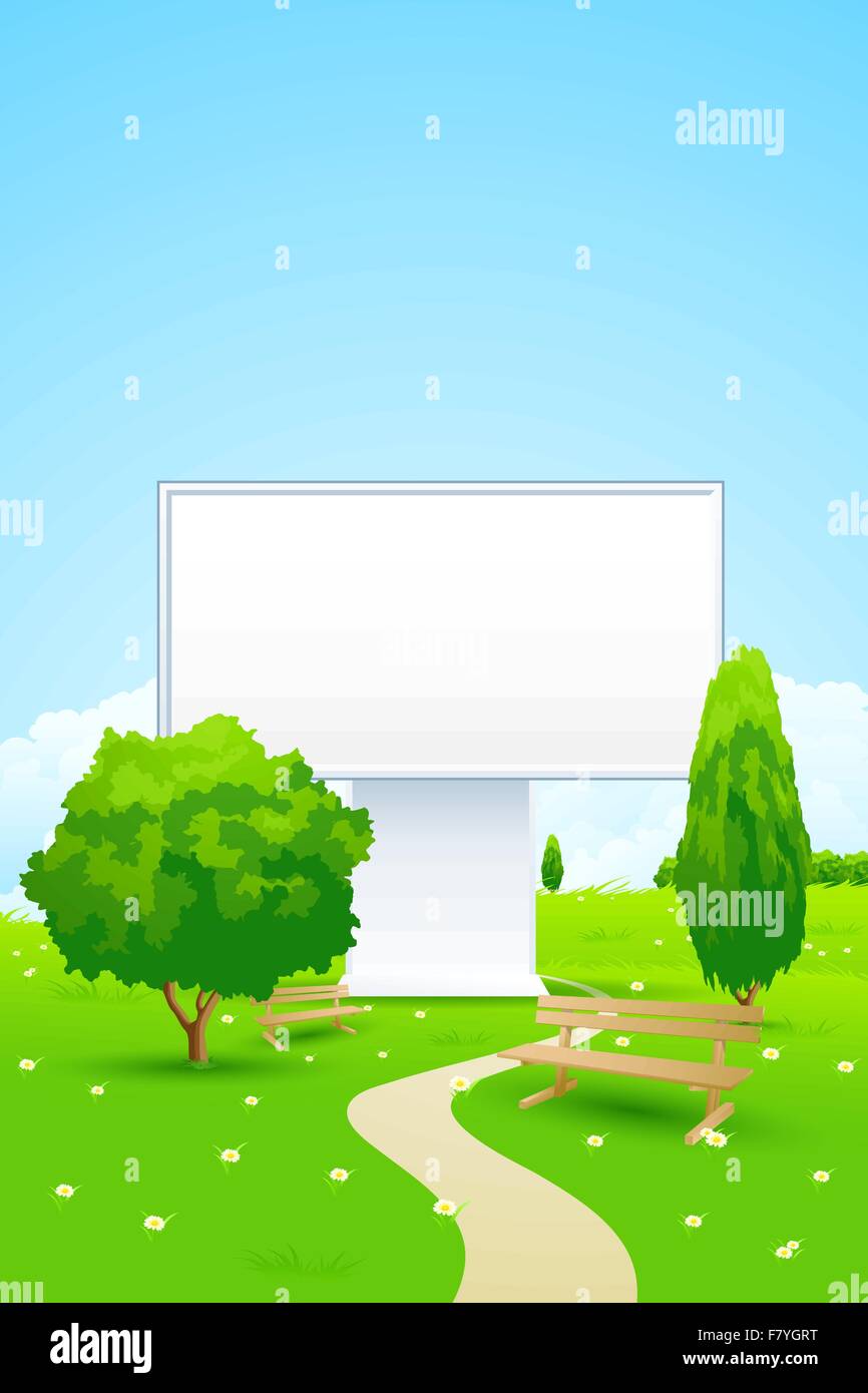 Park empty bench in Stock Vector Images - Alamy