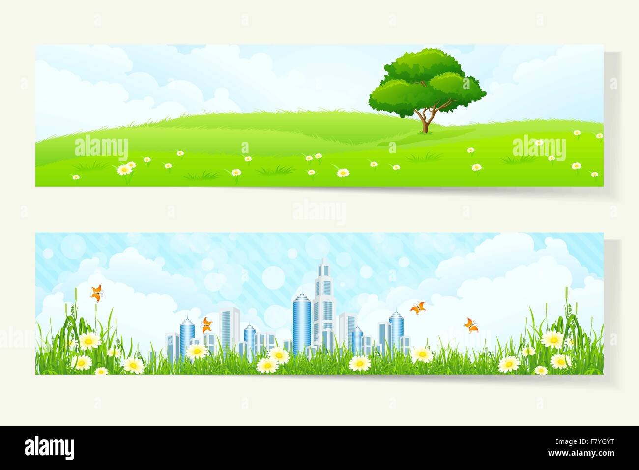 Greenery horizontal Stock Vector Images - Alamy