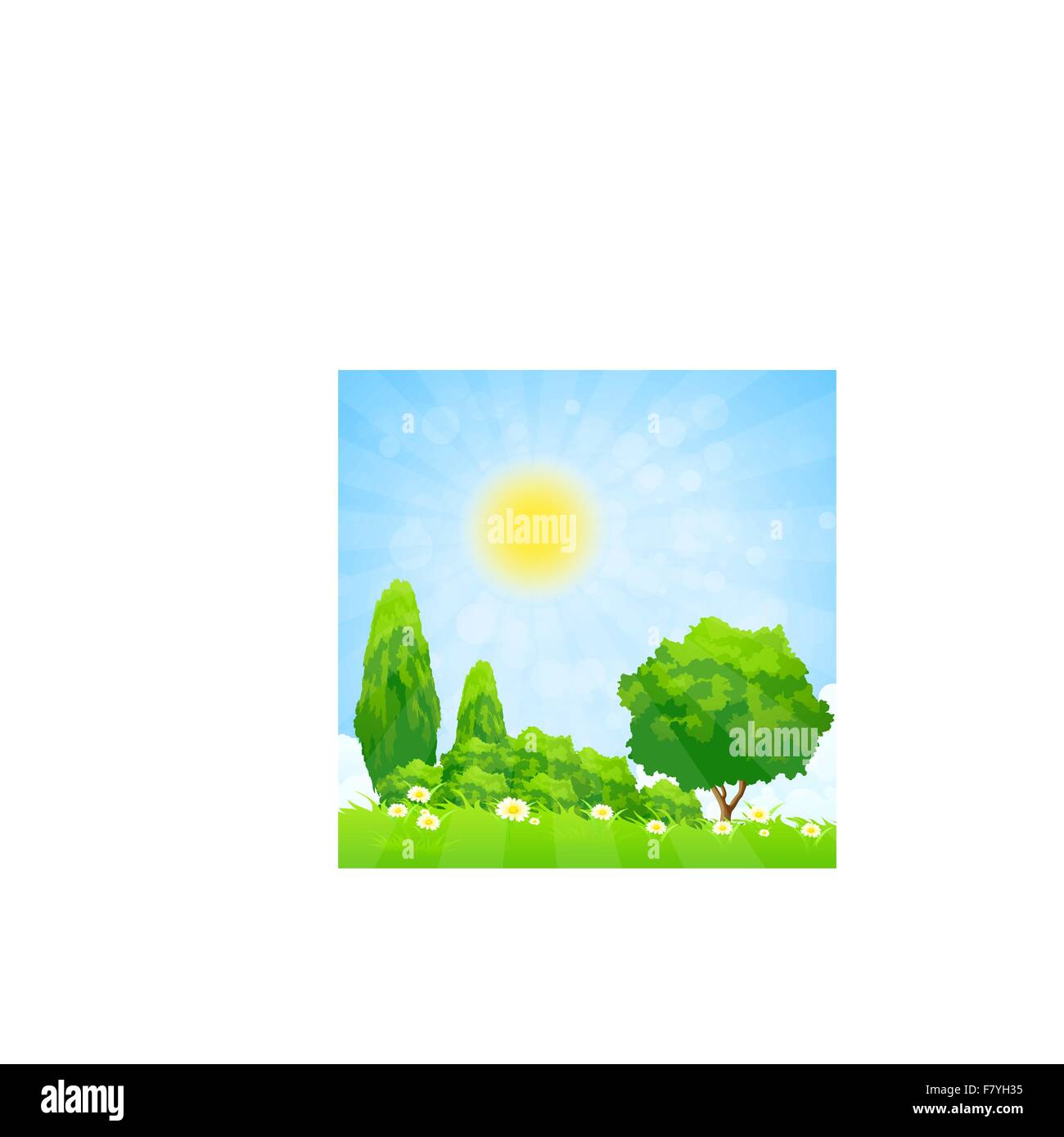 Green Landscape with Trees Stock Vector Image & Art - Alamy