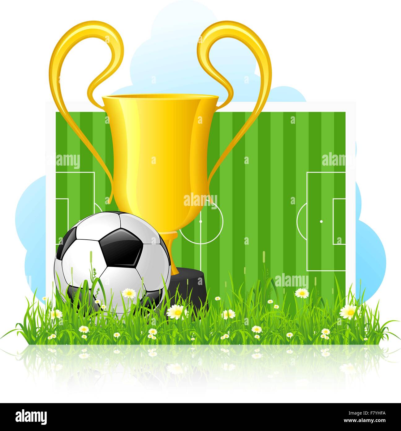 Gold soccer ball on Stock Vector Images - Alamy
