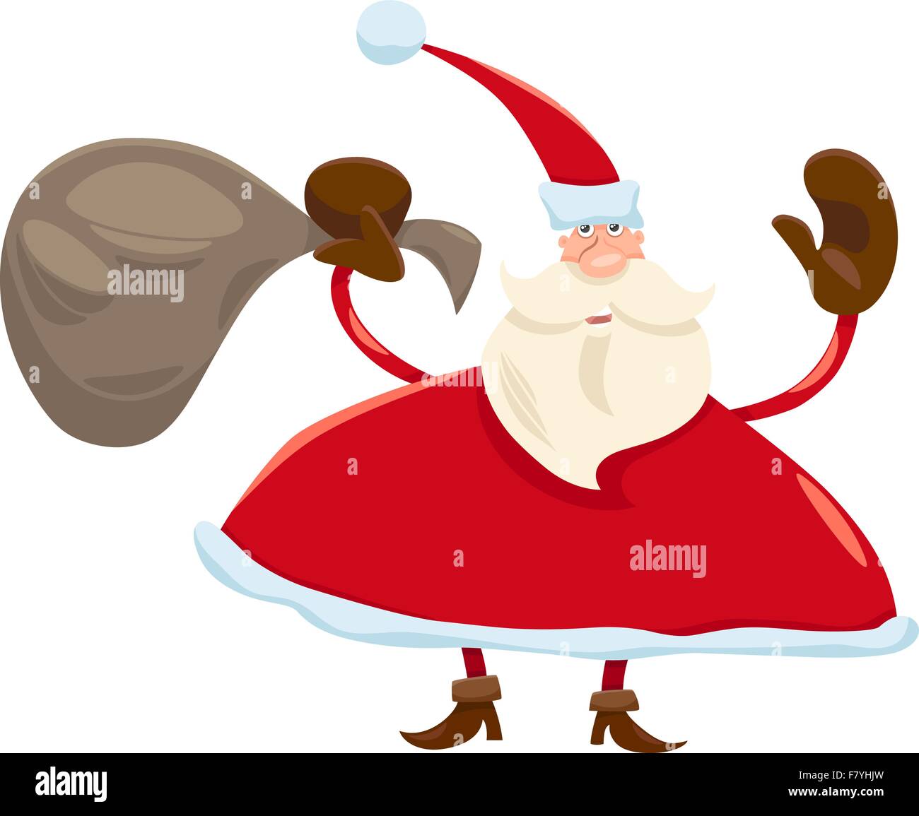 santa claus with sack cartoon Stock Vector Image & Art - Alamy