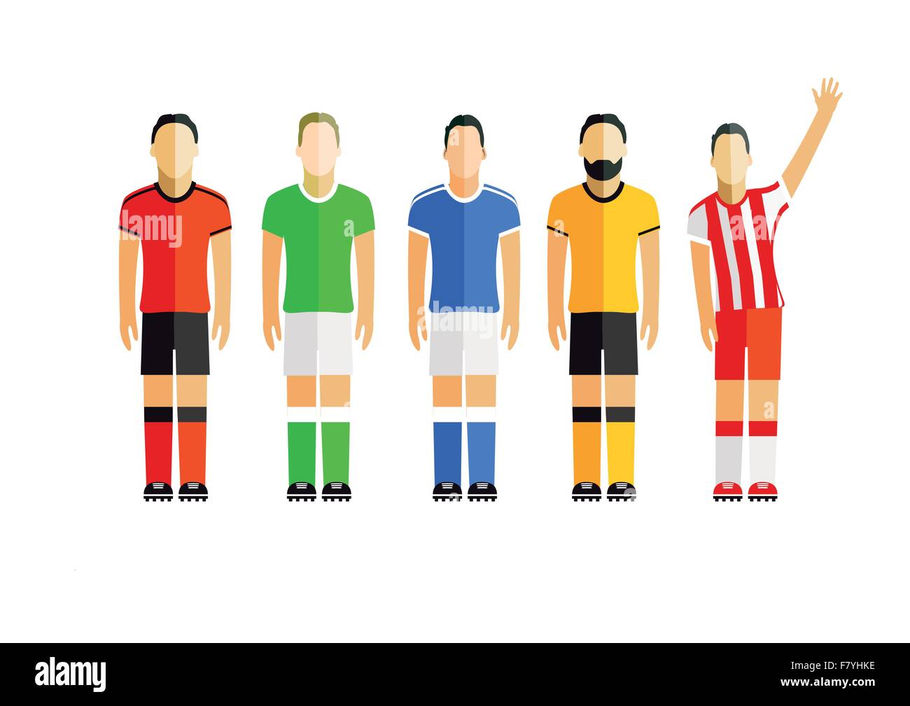 Team five soccer man Stock Vector Images - Alamy